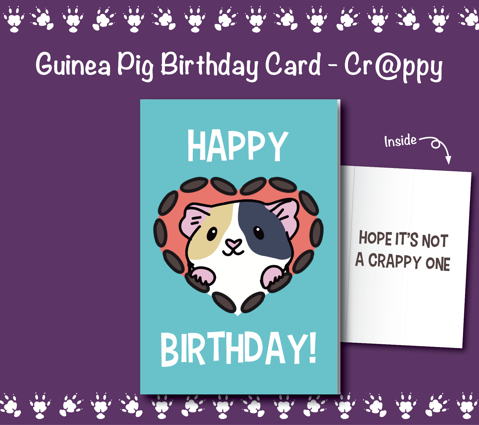 Guinea Pig Birthday Card - Cr@ppy | Folding Card - Eldridge Guinea Pigs